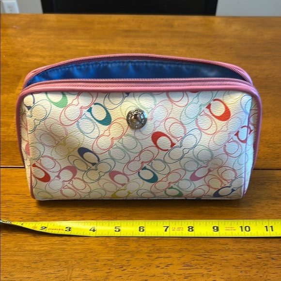 Coach | Accessories | Coach Multicolor Signature Cosmetic Bag | Poshmark